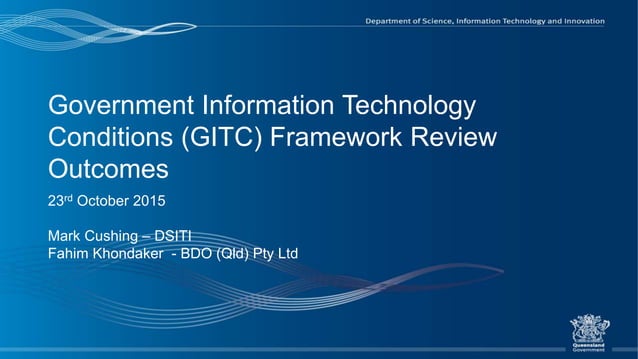 Partners in Technology (PiT) - GITC Framework Review Outcomes - 23 ...