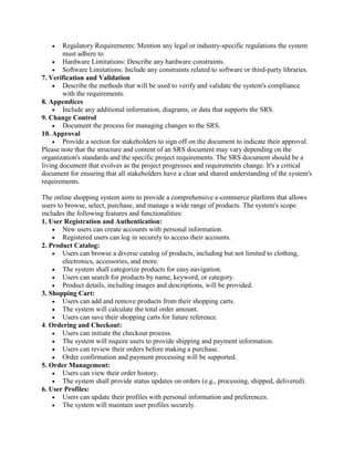 online Shopping system.docx | Operating Systems | Computer Software and ...