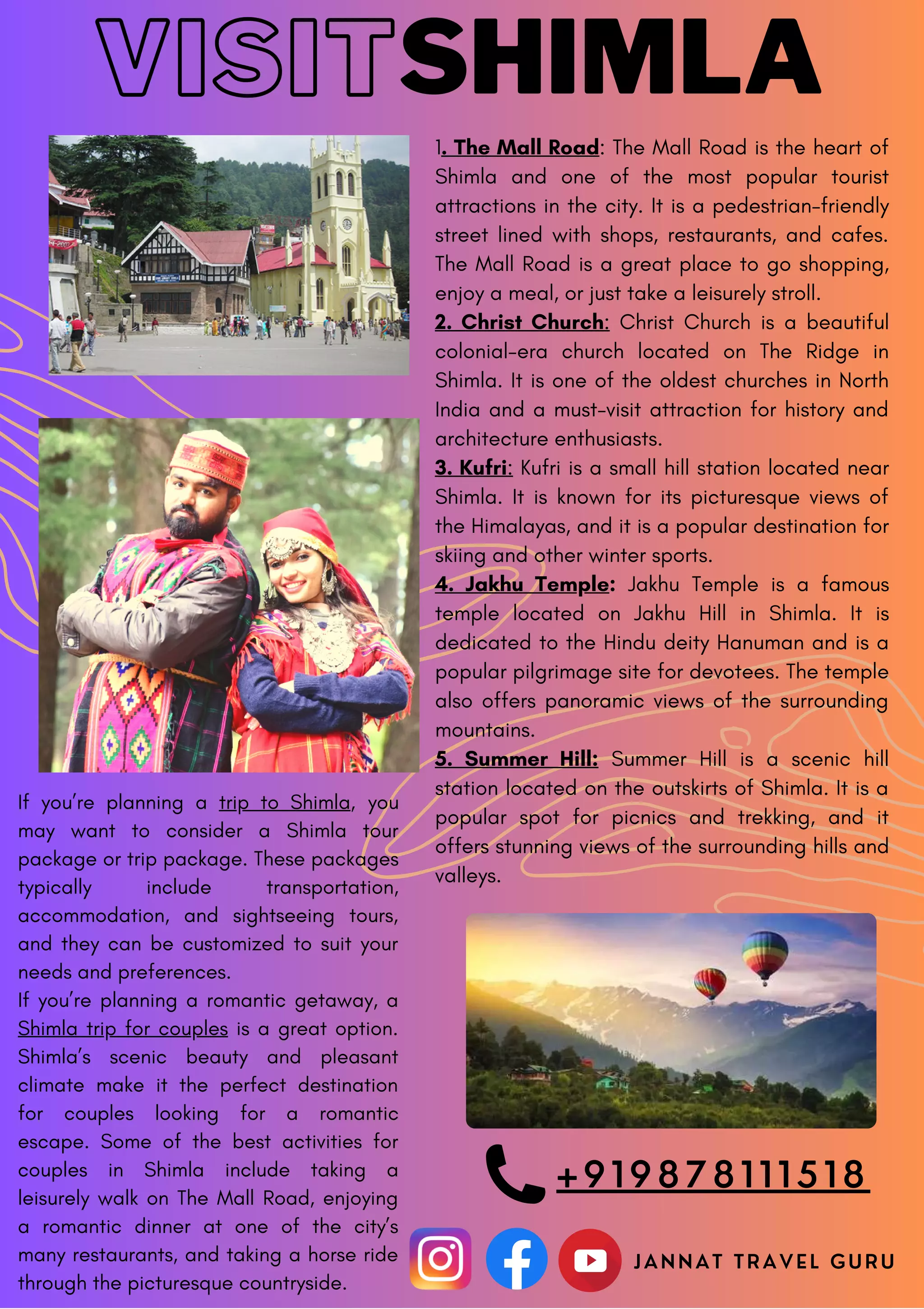 Shimla Tour Package | PDF