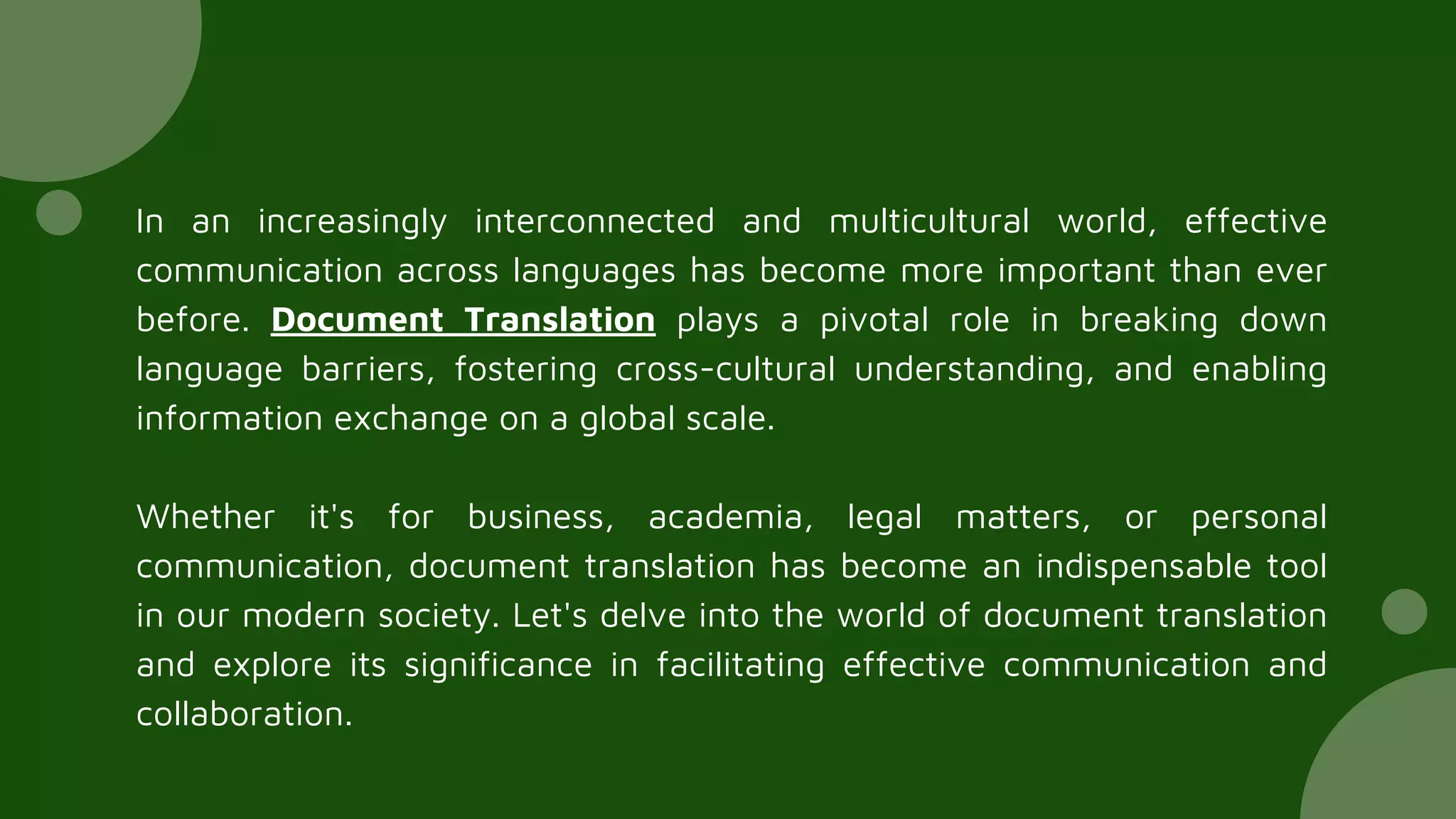 Document Translation: Bridging the Gap in a Globalized World | PDF
