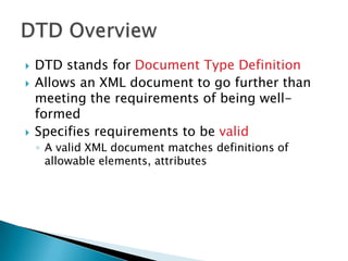 Document Type Definitions | PPTX | Internet | Computing