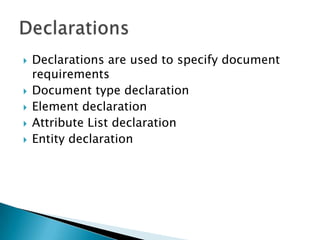 Document Type Definitions | PPTX | Internet | Computing