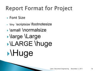 Document typesetting using LateX | PPT