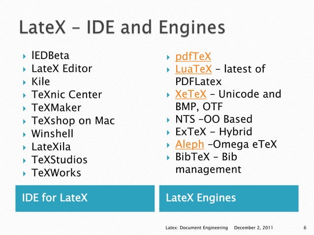Document typesetting using LateX | PPT