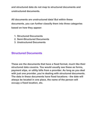 Document Types Explained: Structured, Semi-Structured and Unstructured ...