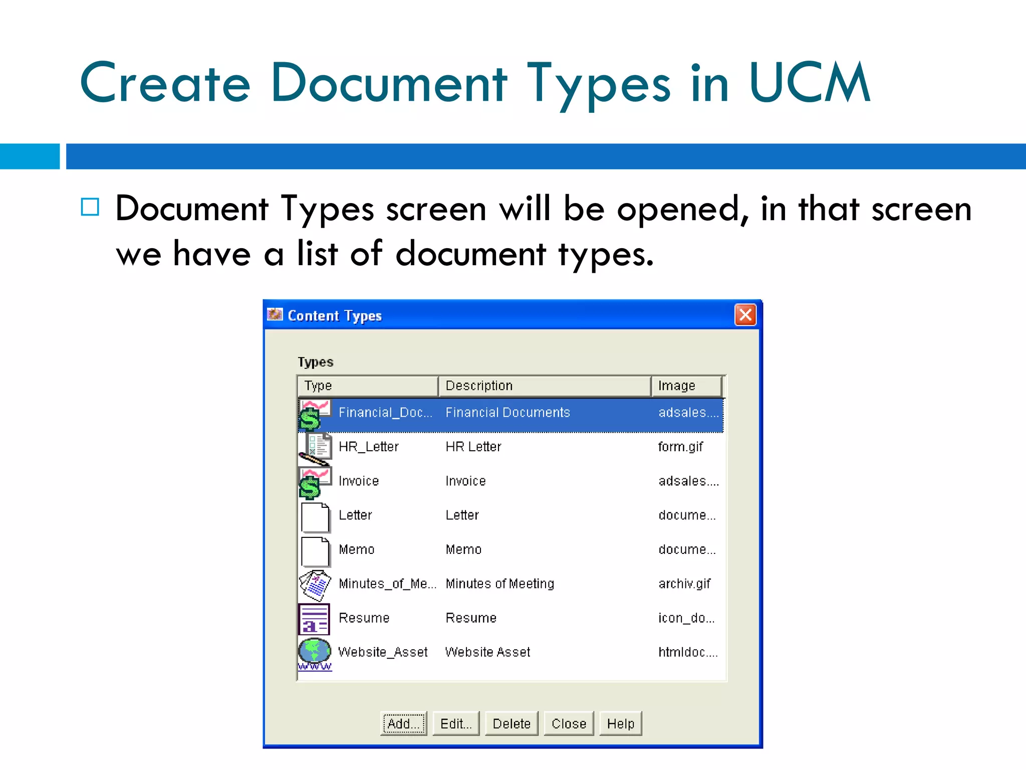 Document Types In Oracle Ucm | PPT | Desktop Publishing | Computer Software and Applications