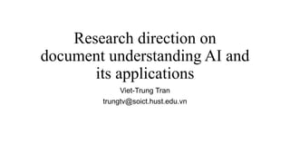 Research direction on document understanding AI and its applications | PPT