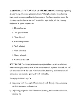 HOUSEKEEPING | RTF