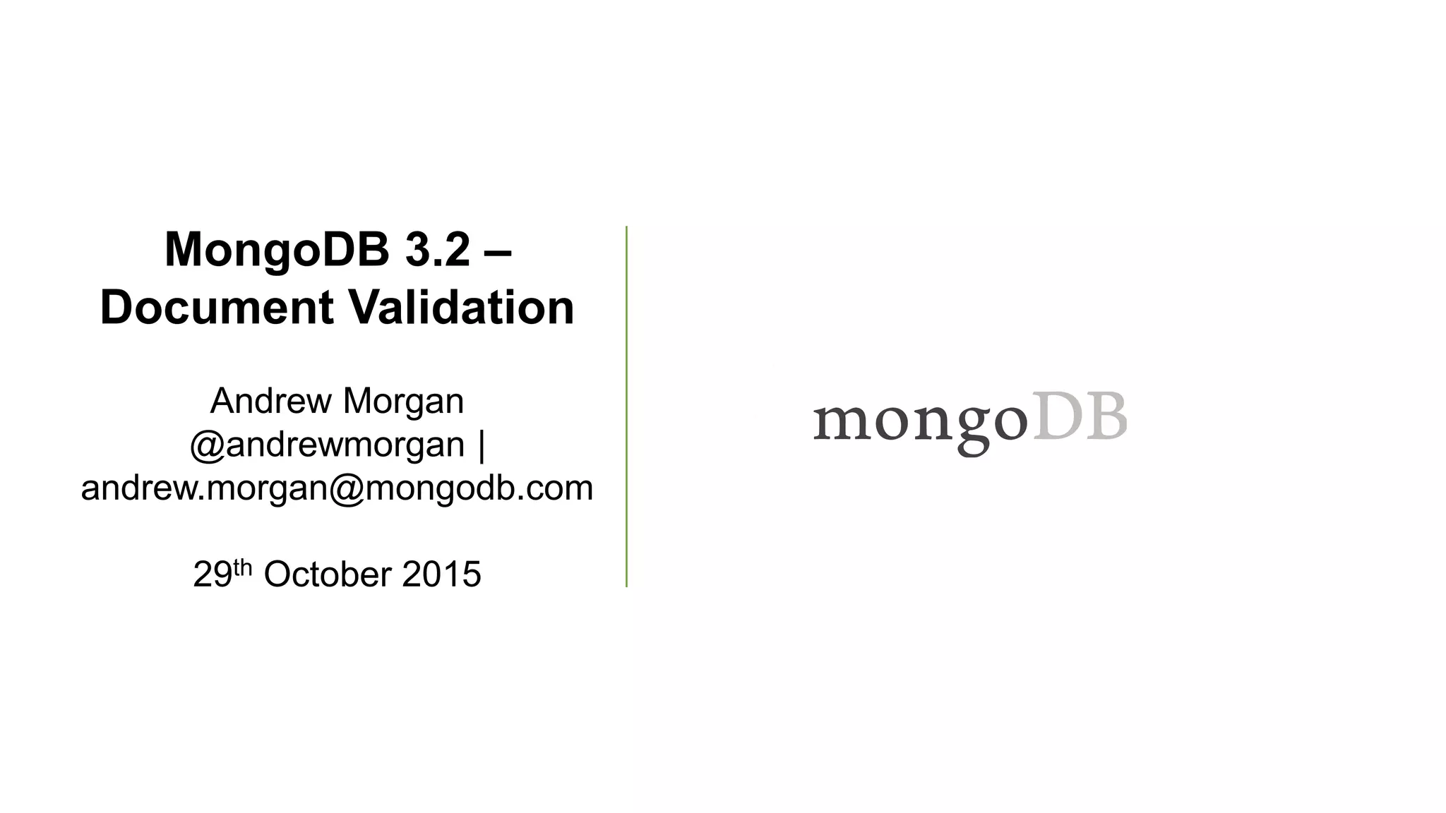 Document Validation In Mongodb 32 Ppt