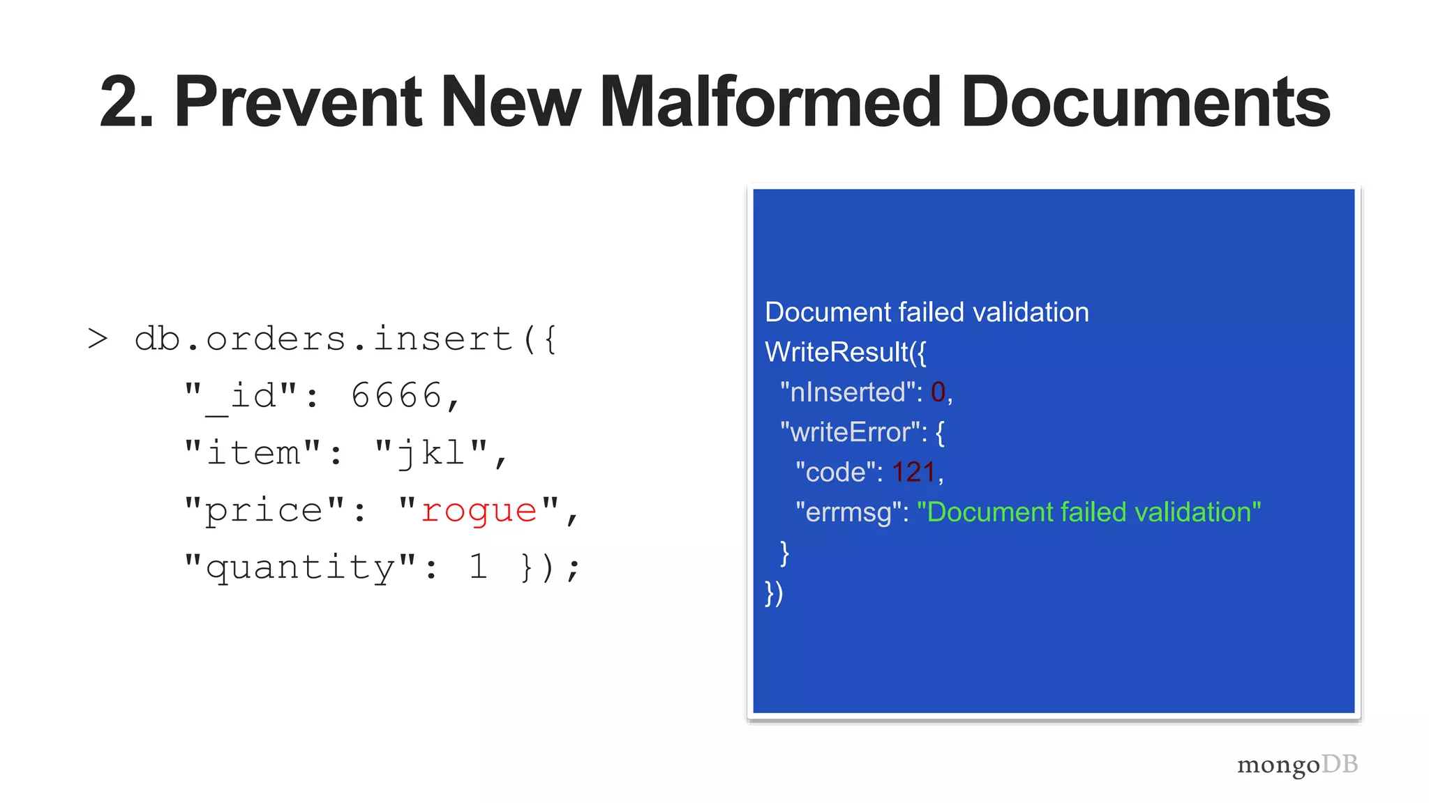 Document Validation in MongoDB 3.2 | PPTX