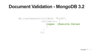 Document Validation in MongoDB 3.2 | PPTX