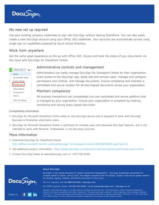 DocuSign Digital Signatures for SharePoint Online from Atidan | PDF