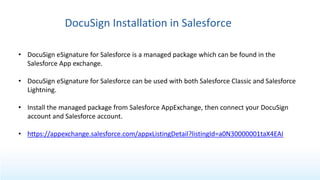 DocuSign Integration with Salesforce - Beginner Learning Series : Kick starting DocuSign | PPT