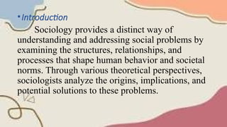 sociological perspective on social problems | PPTX