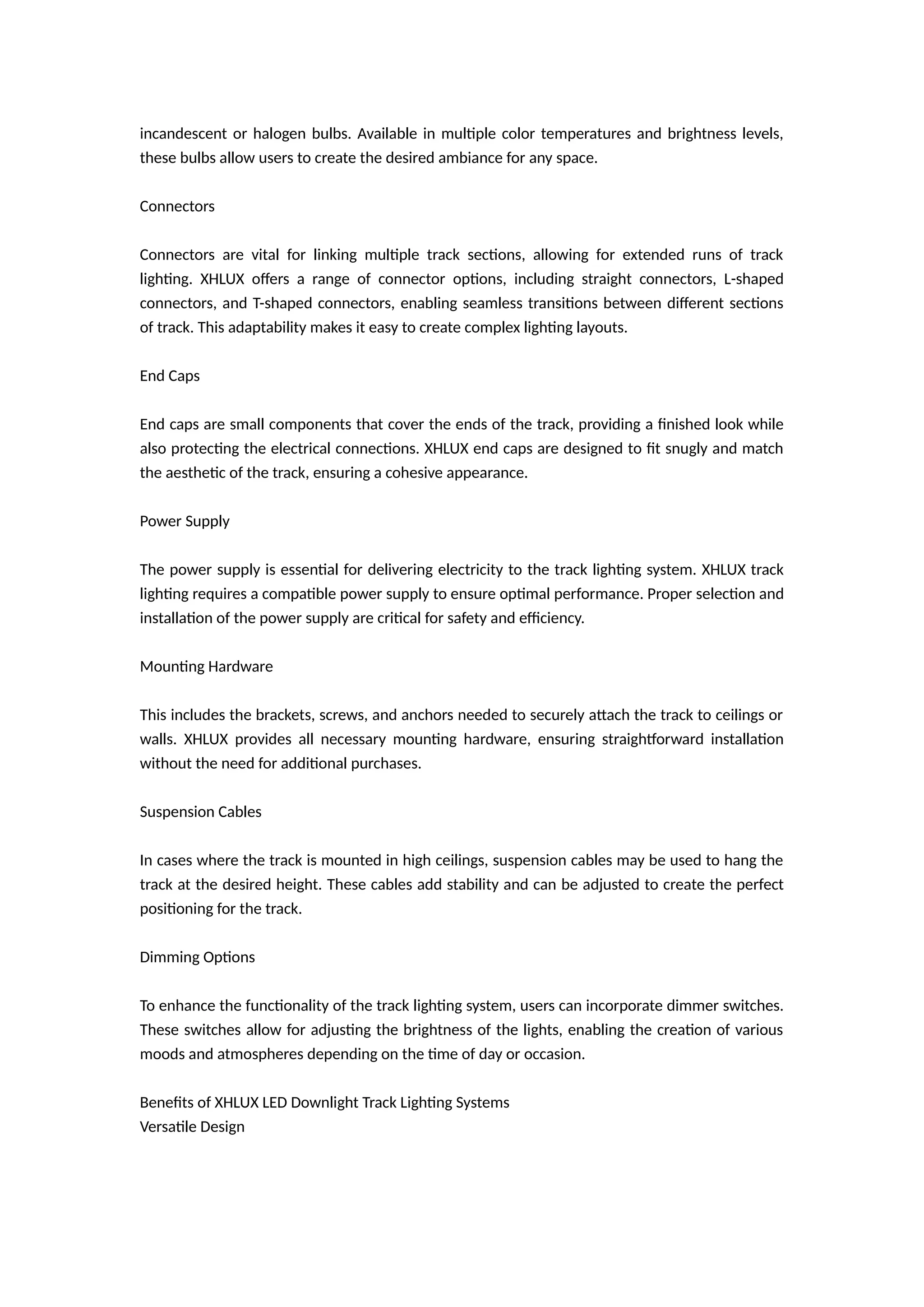 The XHLUX LED Downlight Track Lighting System: A Comprehensive Guide | DOCX