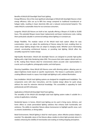 Illuminating Spaces with XHLUX LED Downlight Total Track Lighting | DOCX