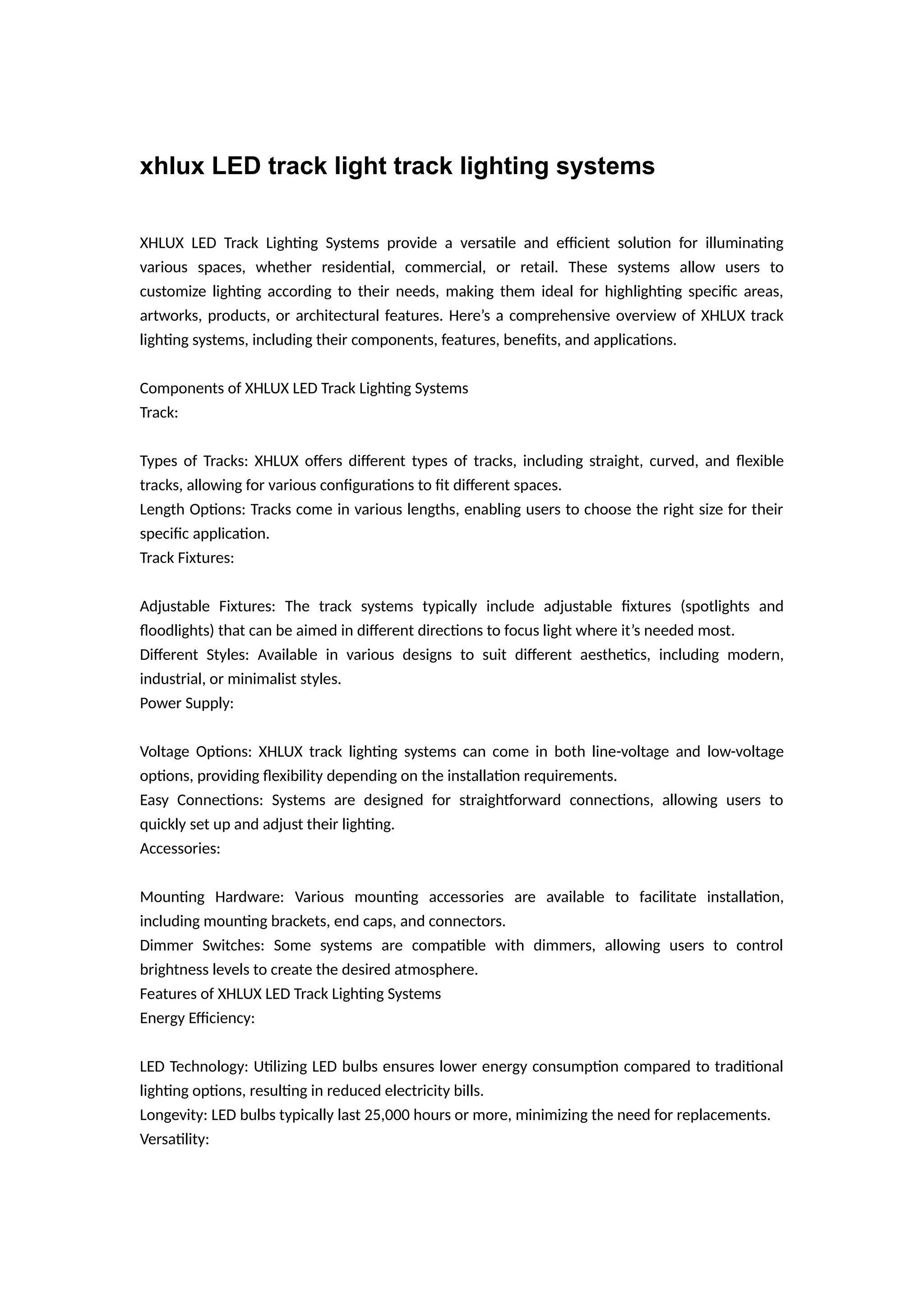 xhlux LED track light track lighting systems | PDF