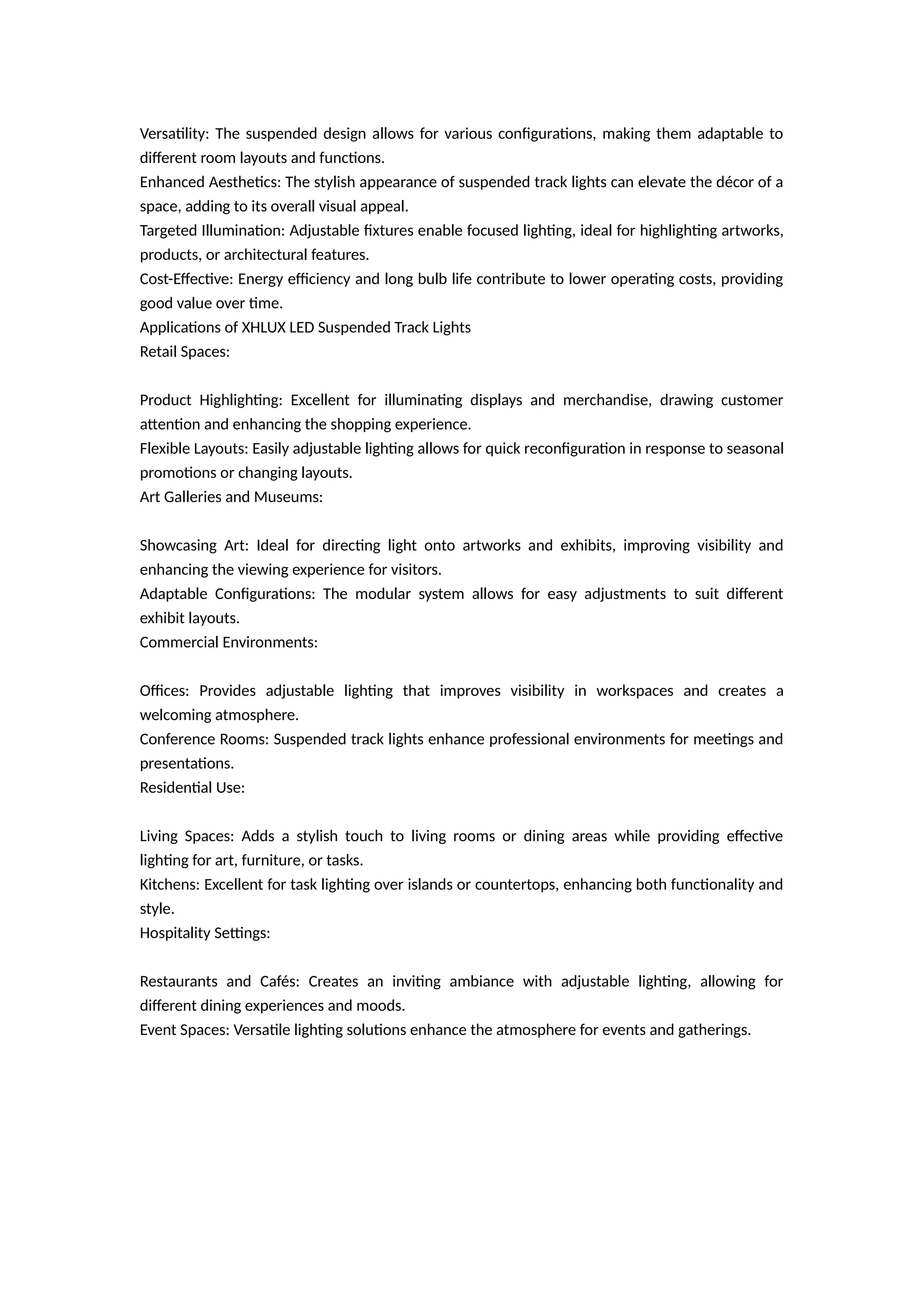 xhlux LED track light suspended track lights | DOCX