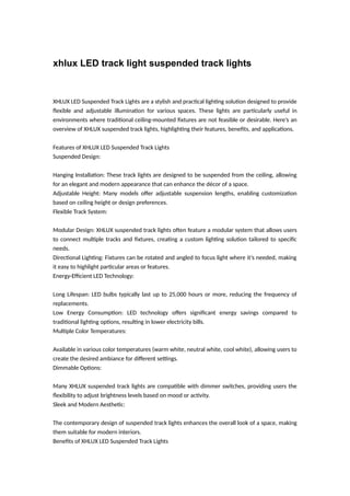 xhlux LED track light suspended track lights | DOCX