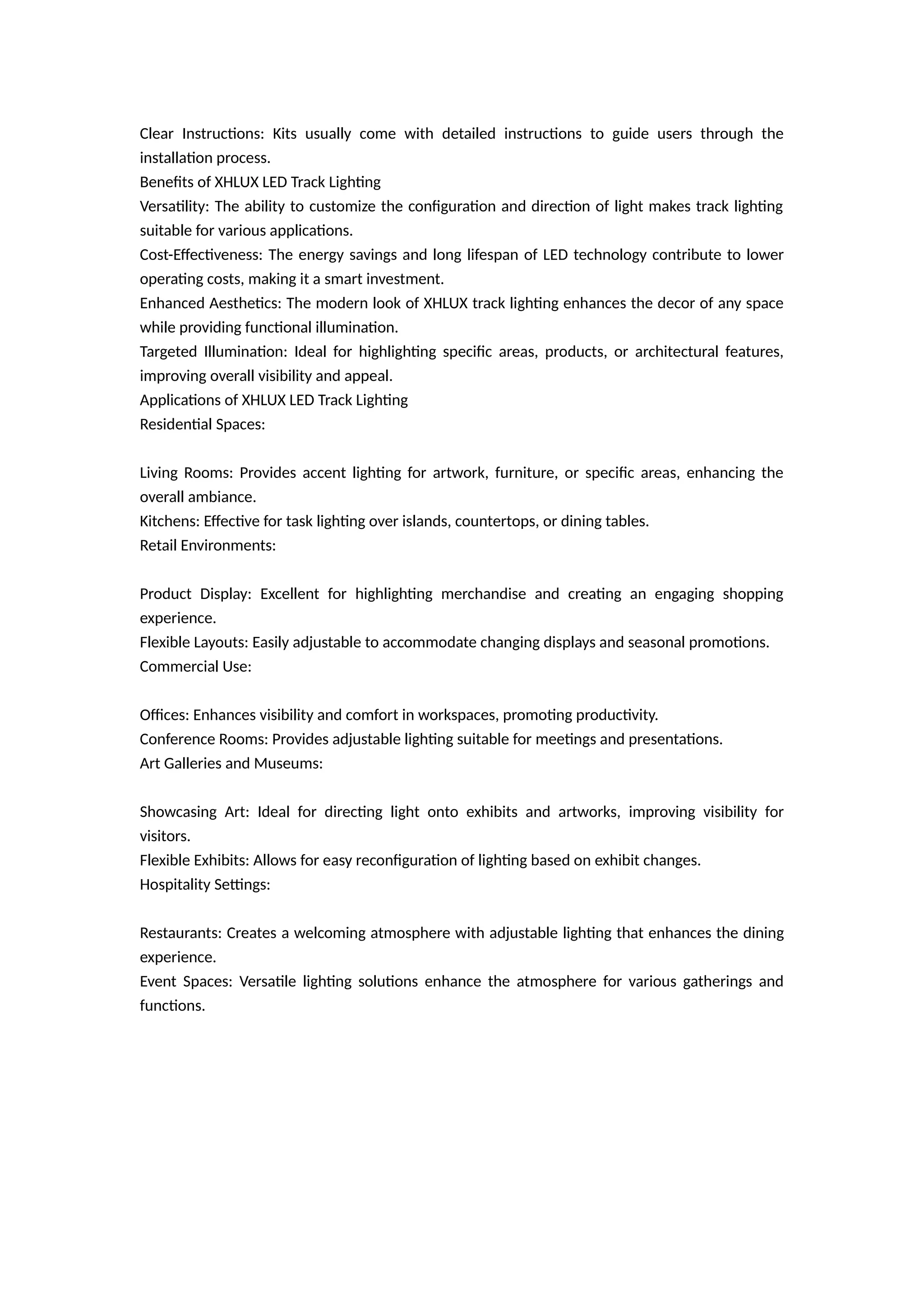 xhlux LED track light track lighting track lighting | DOCX