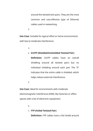 Cat Ethernet Cable: UTP, FTP, STP, SFTP, and S/STP Mean | DOCX