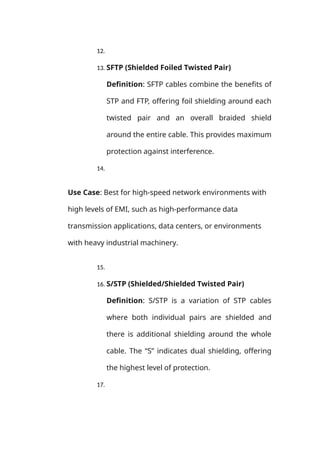 Cat Ethernet Cable: UTP, FTP, STP, SFTP, and S/STP Mean | DOCX