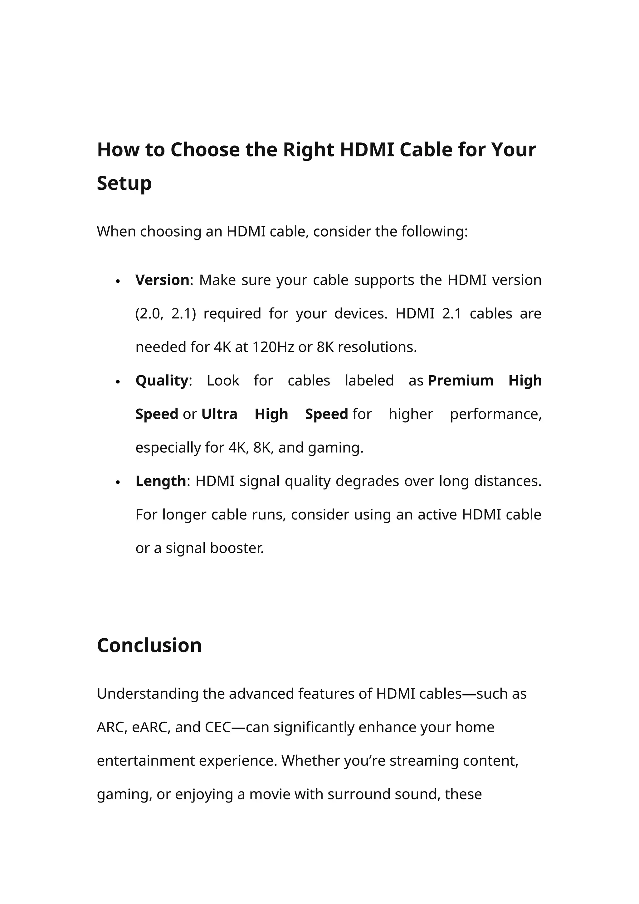 Understanding HDMI Cable Features: ARC, eARC, CEC, and More | PDF