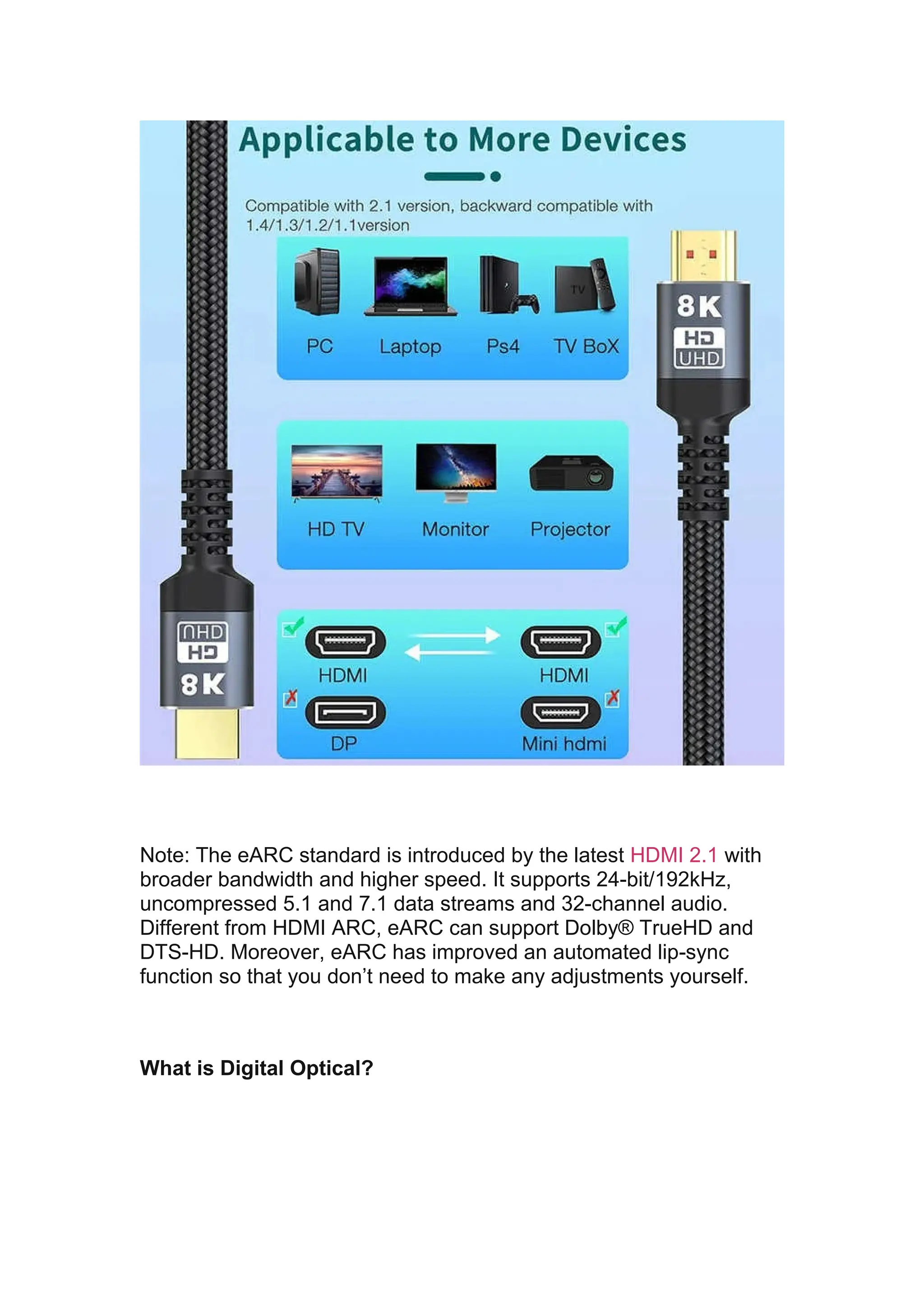 HDMI ARC vs Optical: What are the Differences? | DOCX