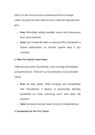 USB 3.2 vs. USB4 vs. Thunderbolt 3/4: Differences & Uses | DOCX