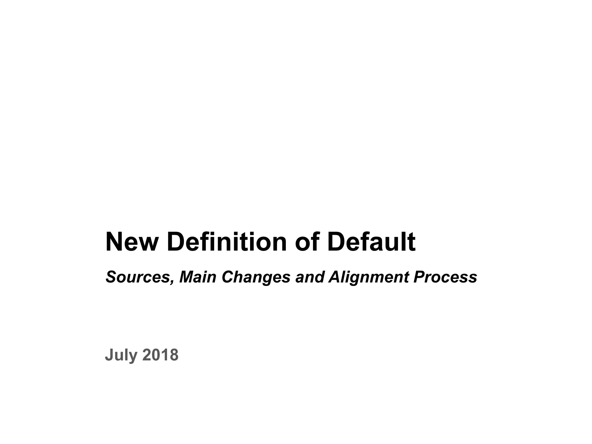 New Definition of Default | PPT