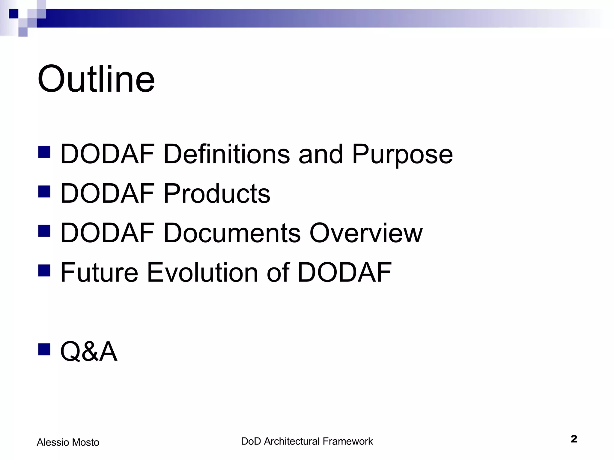 Dod Architecture Framework Overview Ppt