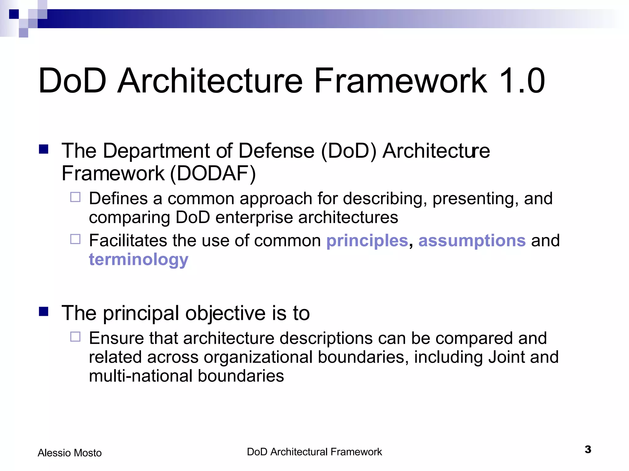DoD Architecture Framework Overview | PPT