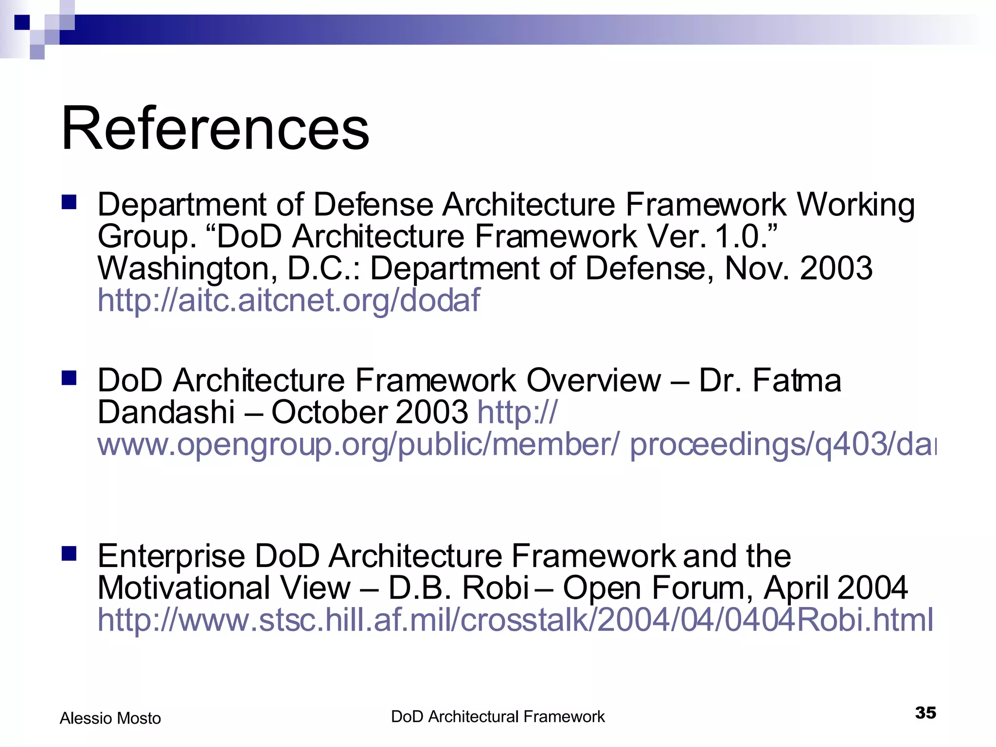 Dod Architecture Framework Overview Ppt