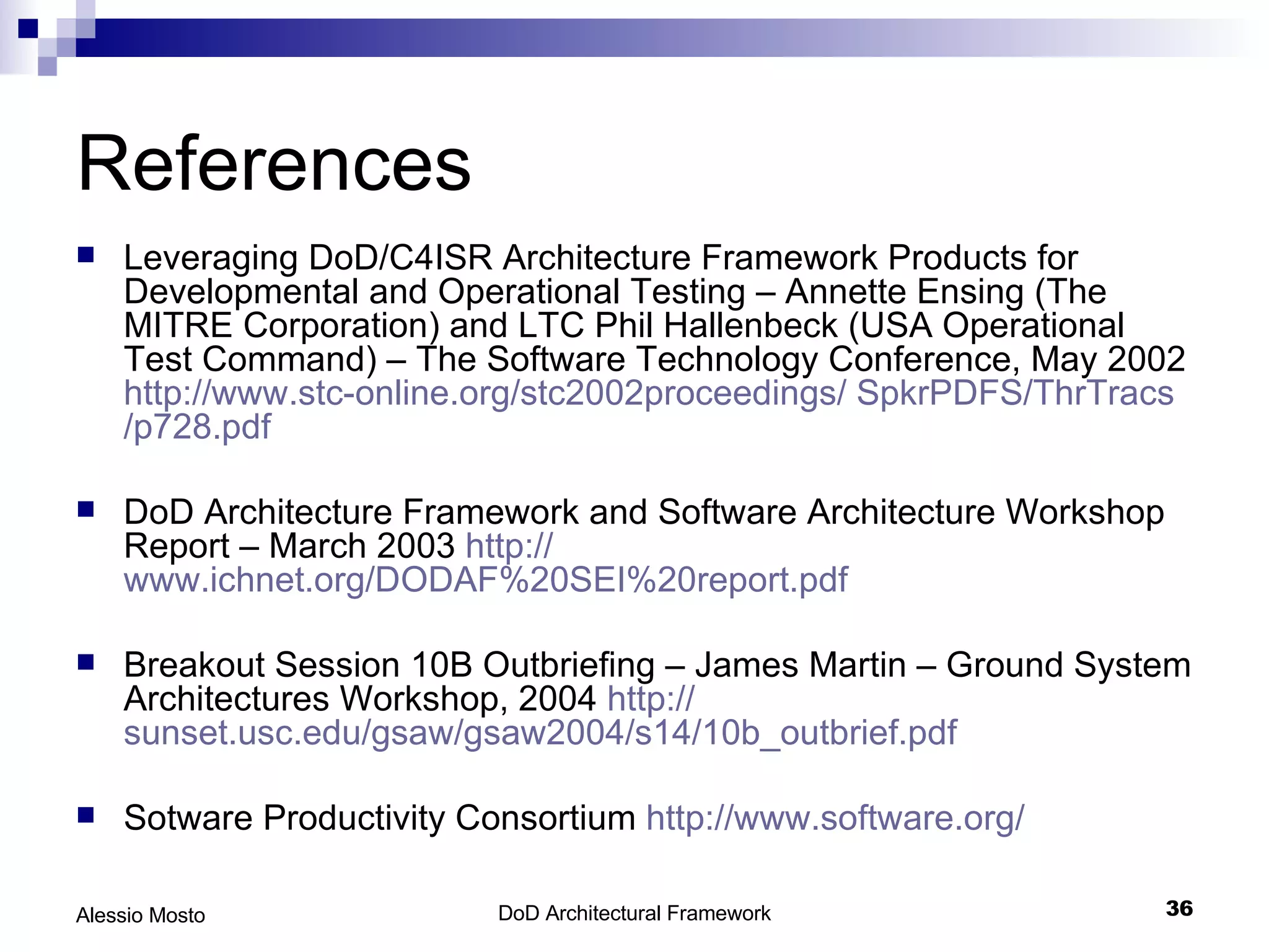 Dod Architecture Framework Overview Ppt