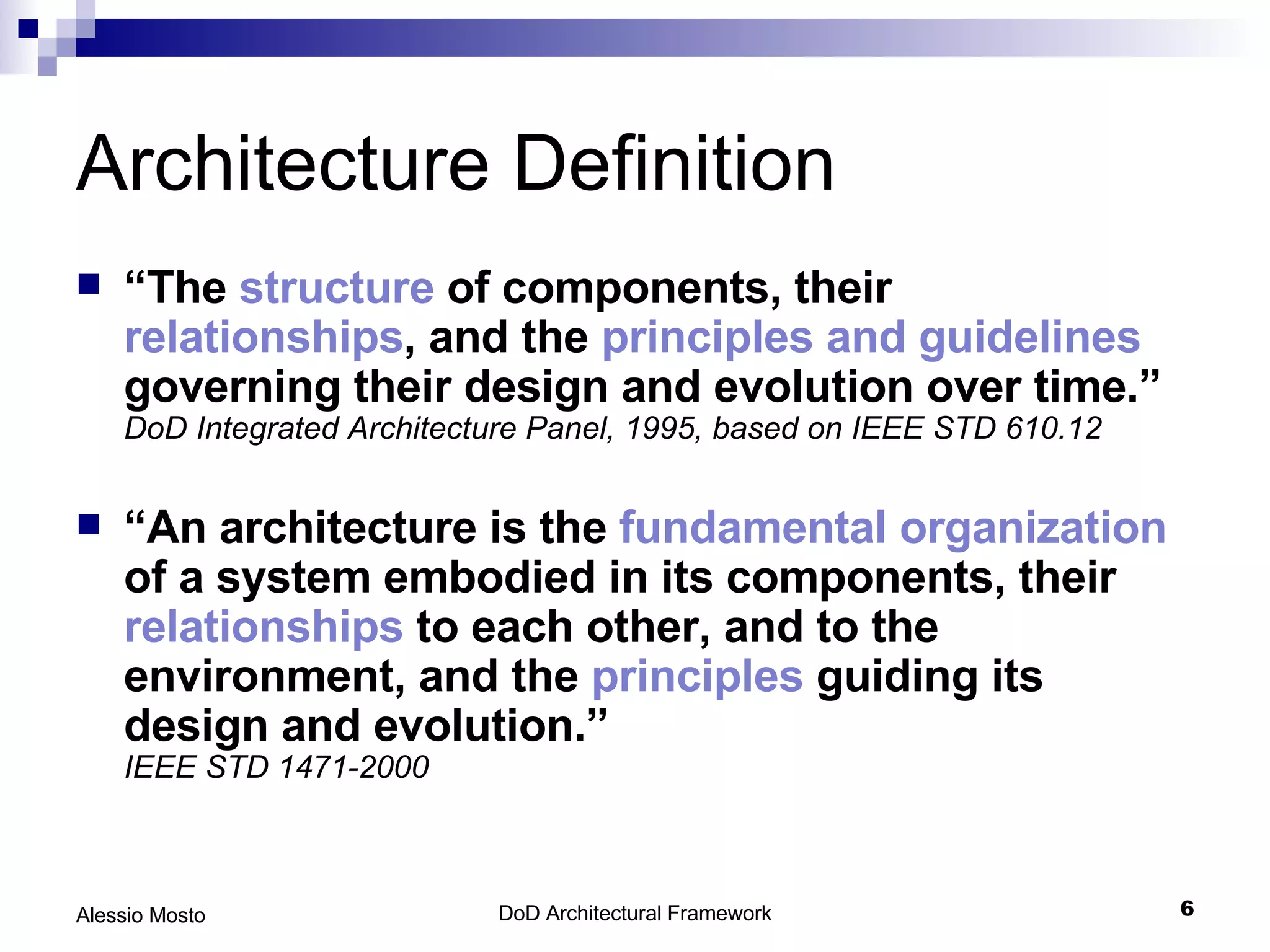 Dod Architecture Framework Overview Ppt