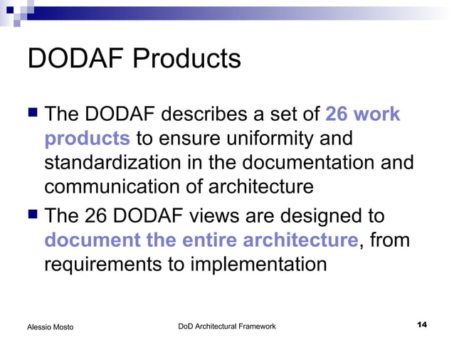 DoD Architecture Framework Overview | PPT | Defense Industry | Industries