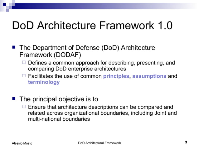 Dod Architecture Framework Overview Ppt