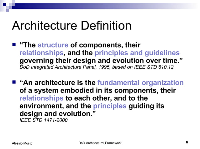Dod Architecture Framework Overview Ppt