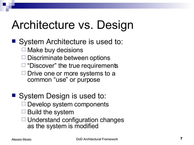 DoD Architecture Framework Overview | PPT | Defense Industry | Industries