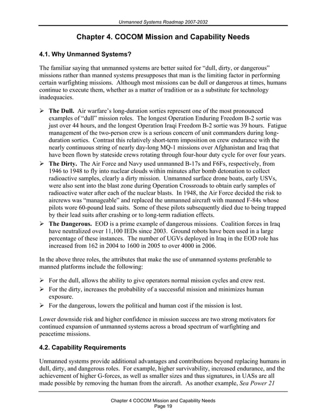 Dod Unmanned Systems Roadmap 2007-2032 | PDF
