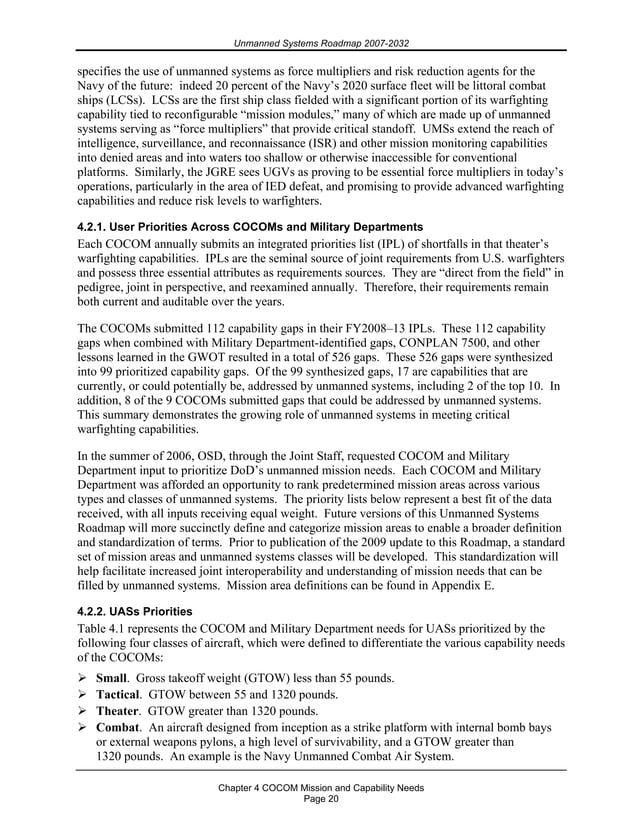 Dod Unmanned Systems Roadmap 2007-2032 | PDF