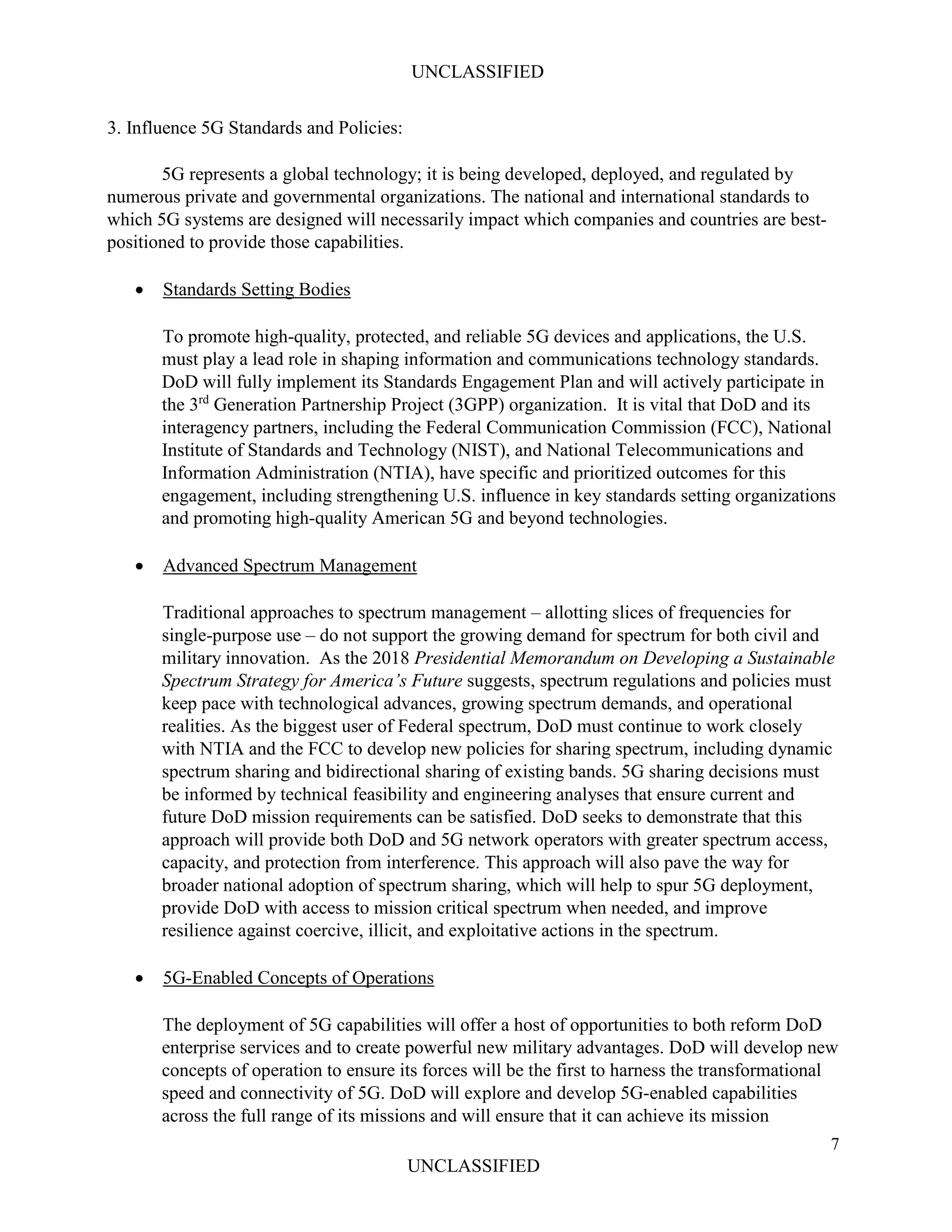 DoD 5G Strategy 2020 | PDF