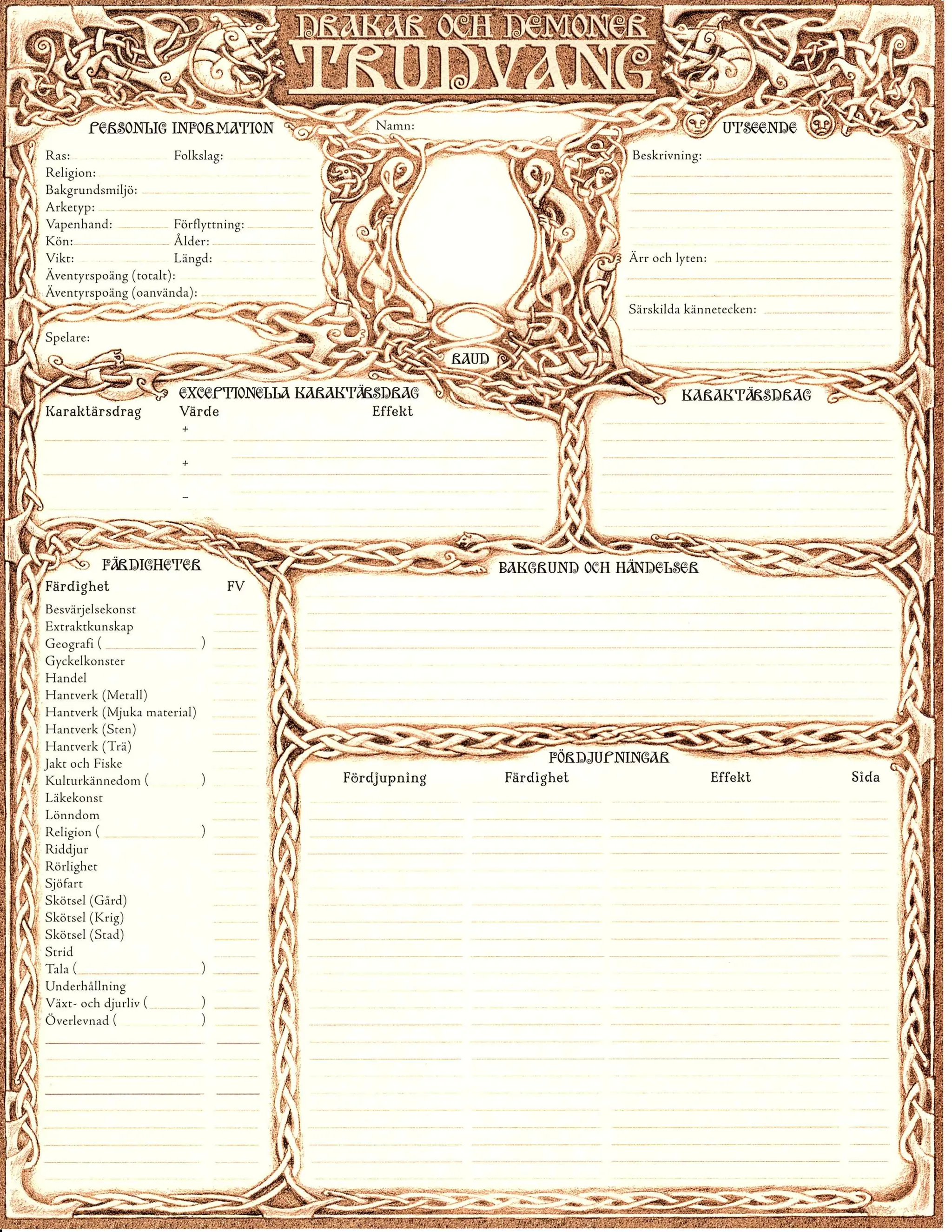 DoD Trudvang: Rollformulär | PDF