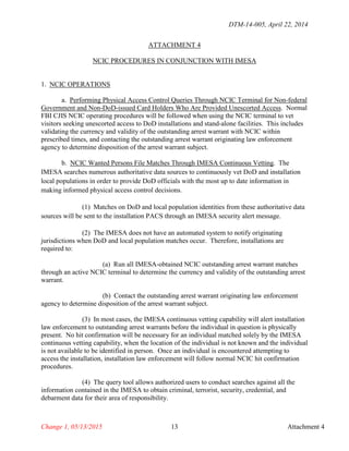 Do d access to fbi identity files dtm 14-005 | PDF