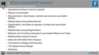 DoDAF Overview Using Innoslate Webinar | PPTX
