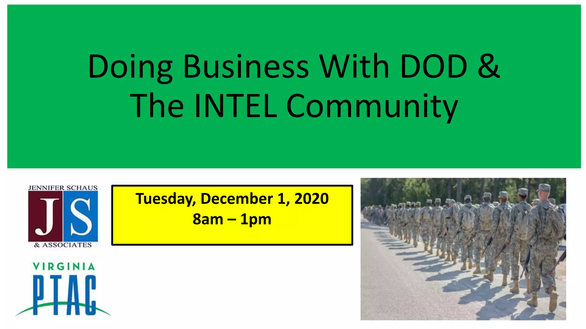 Doing Business With DOD & The Intel Community - 2020 | PPTX