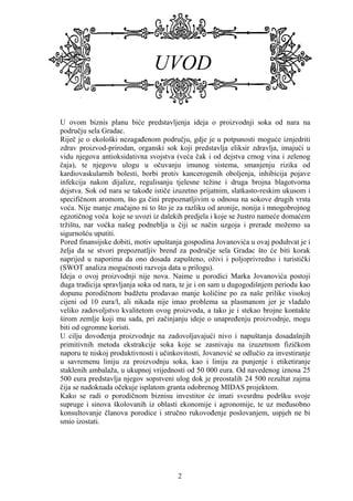 Biznis plan - Proizvodnja soka od nara | DOC