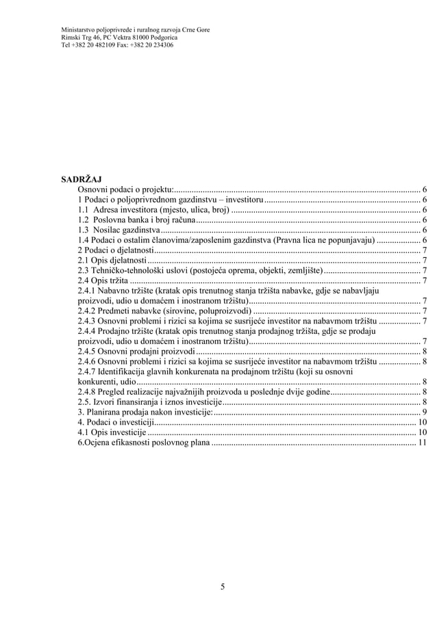 Biznis plan - Proizvodnja soka od nara | PDF