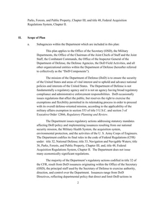 Department of Defense Preliminary Regulatory Reform Plan | PDF | Defense Industry | Industries