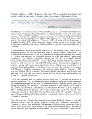 Department of Defense Strategy for Operating in Cyberspace | PDF